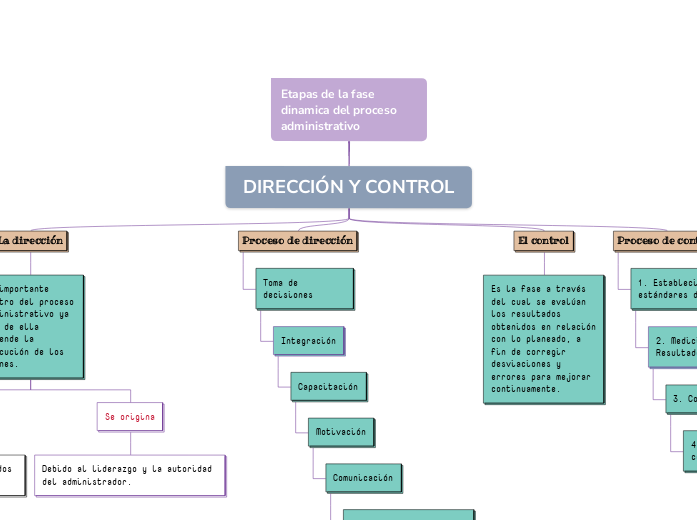 Etapas de la fase dinamica del proceso adm...- Mind Map